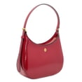 Tory Burch Women's Emerson Small Patent Zip Shoulder Bag (Lipstick Red ...