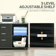 HomCom Mobile Office Filing Cabinet with 3 Drawers, Adjustable Open ...