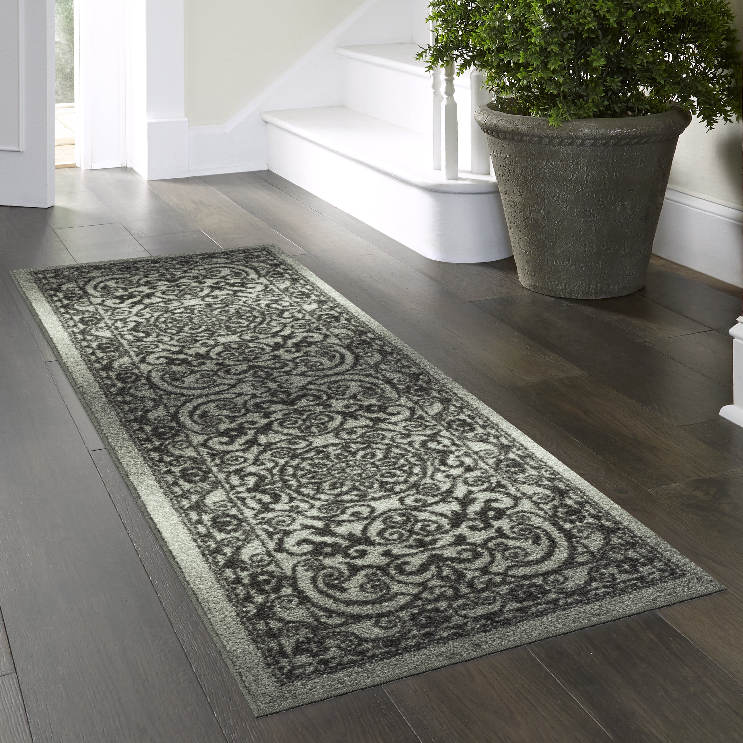 Mainstays India Medallion Textured Print Area Rug and Runner Collection ... Mainstays India Medallion Textured Print Area Rug and Runner Collection ...