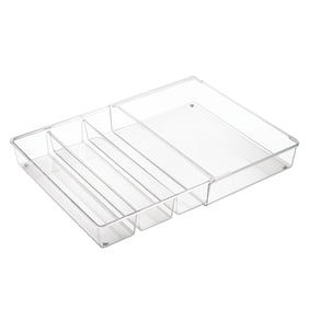 Madesmart Classic Small Silverware Tray with 5 Compartments, White ...