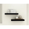Mainstays Black 16.5" Wood Floating Shelves, Set of 2 - Walmart.com