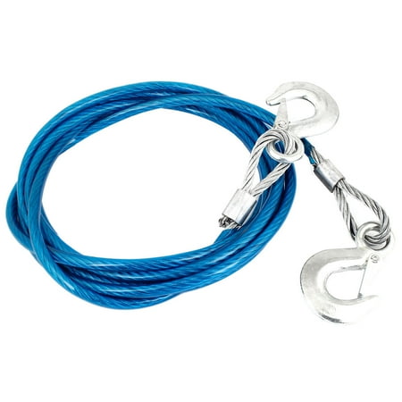 4M Long 8mm Dia 5 Tons Vehicle Car Van Steel Towing Cable Tow Rope ...