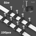 Black Cable Clips Nail in Cable Clip 100 Pcs 8mm Flat Black Ethernet ...