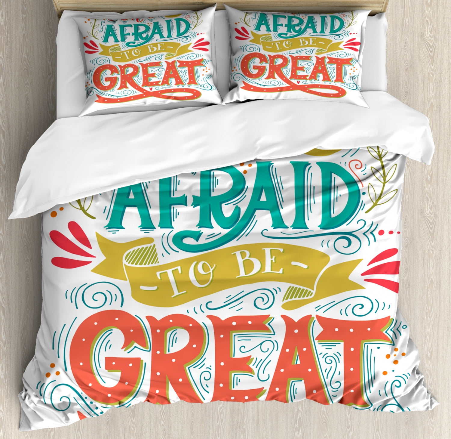 Positive Energy Duvet Cover Set Queen Size, Don't Be Afraid to Be Great ...