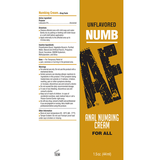 Numb Af - Gel desensibilizante anal - Sin sabor - 1.5 Fl. Onz. | Bodega ...