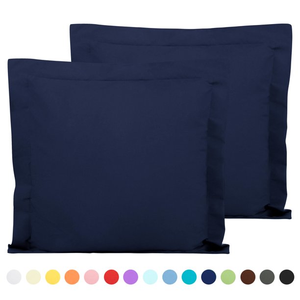 FLXXIE 2 Pack Microfiber Euro Pillow Shams, Ultra Soft European Throw ...