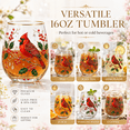 2026 Hummingbird Glass Tea Cup, Limited Floral Bird Mug, Collectible ...