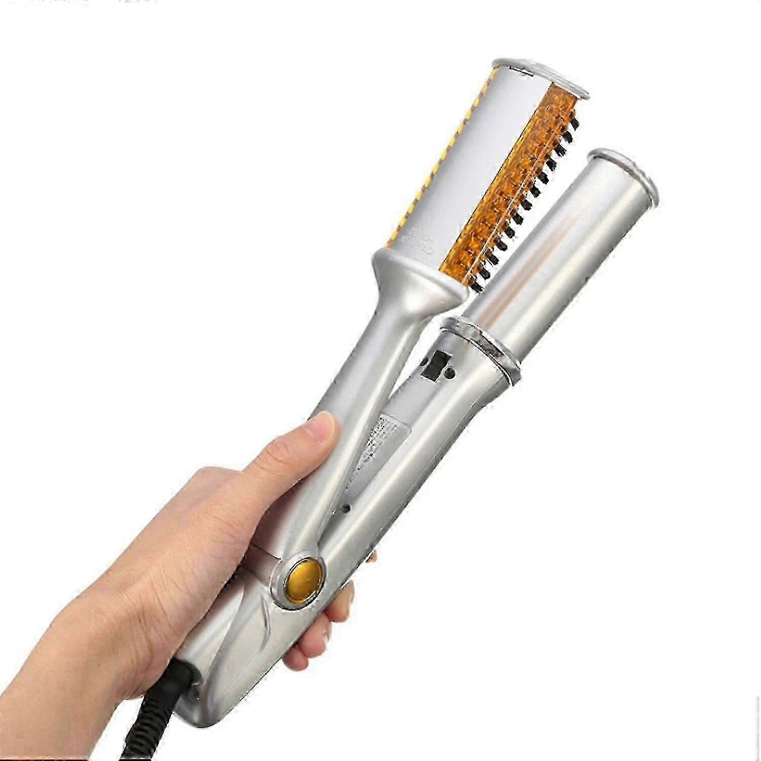 2 In 1 Hair Straightener Iron Curling Curler Portable Adjustable ...
