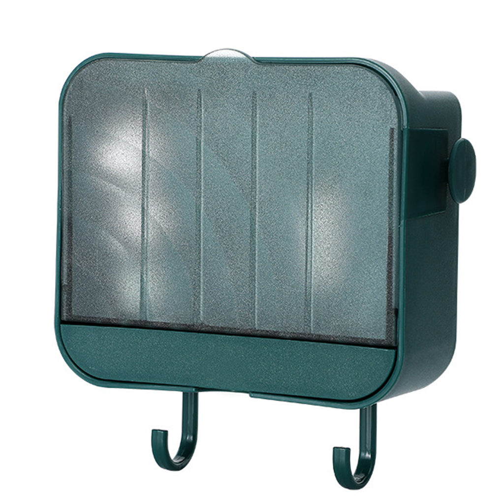 Soap Holder with Clamshell and Double Hooks, Wall Mounted No Drilling ...