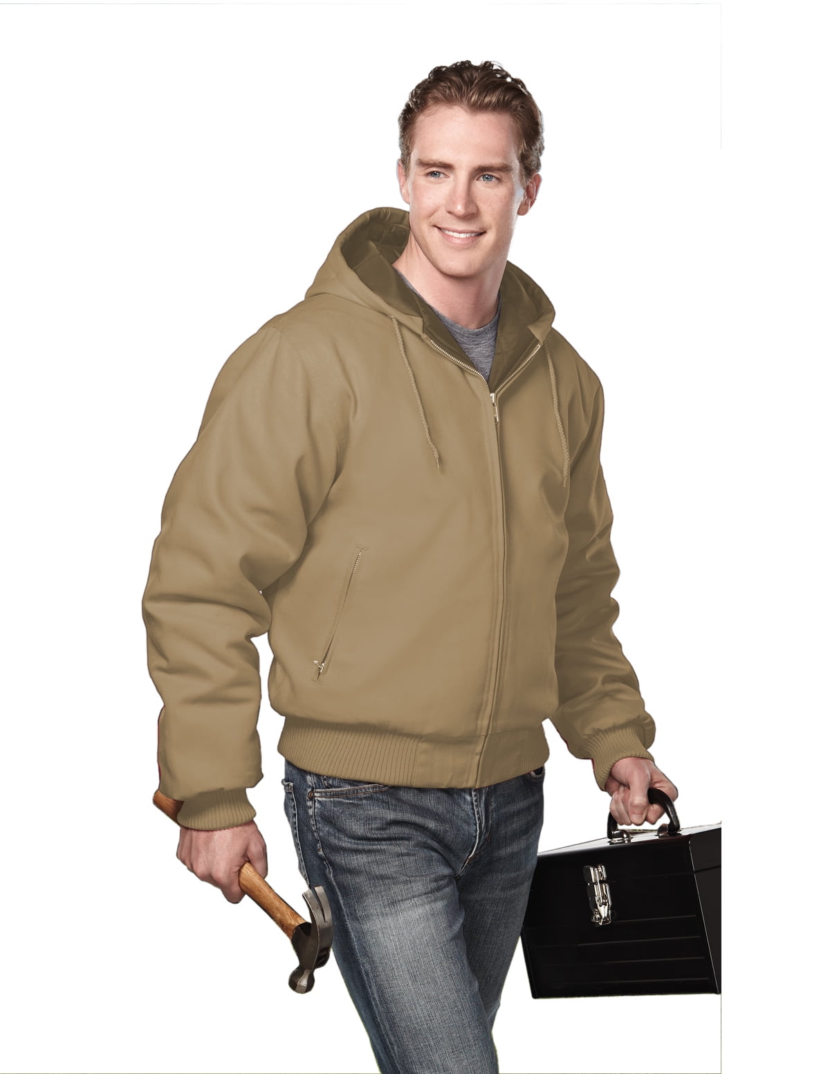 Tri-Mountain Timberline 4600 Cotton hooded work jacket, Small, Wheat ...