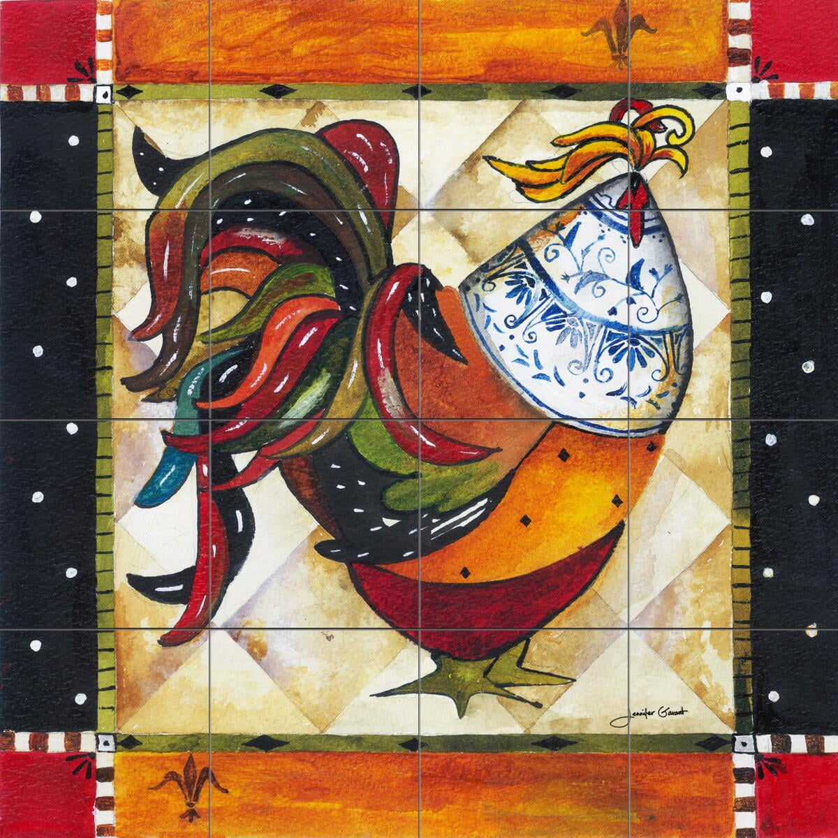 Tile Mural Kitchen Backsplash - Tuscan Rooster I-JG - by Jennifer ...