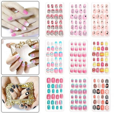 Kids Wearable Artificial Fake Nails Child False Nails Detachable ...