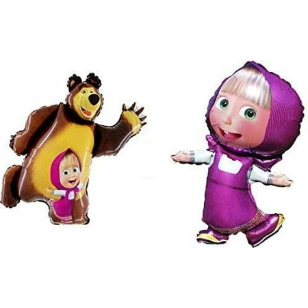 Bright Set of Two Balloons Masha and the Bear, Must Have Accessory for ...