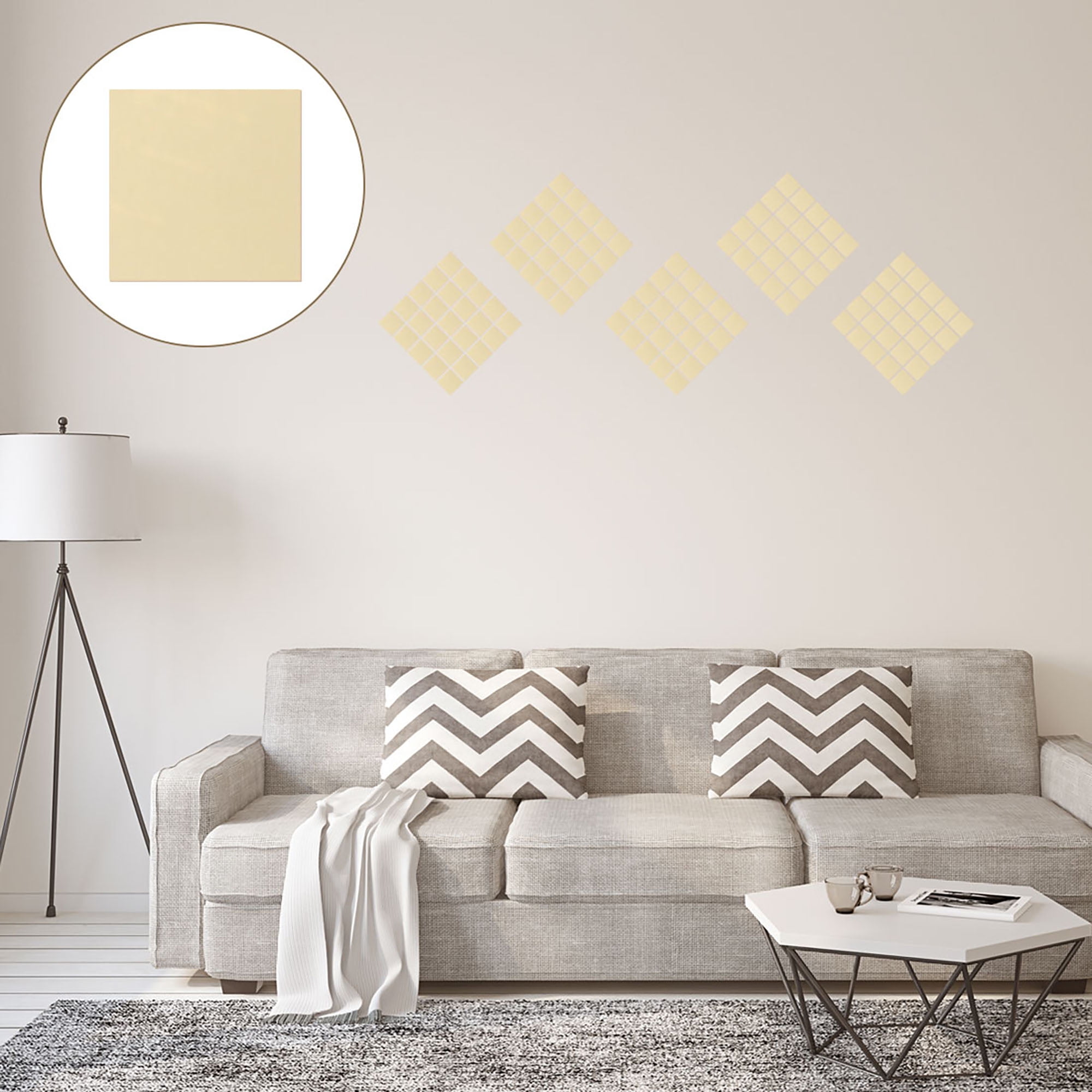 20pcs Mirror Wall Stickers Art DIY Decal Home Living Room Square Shape ...