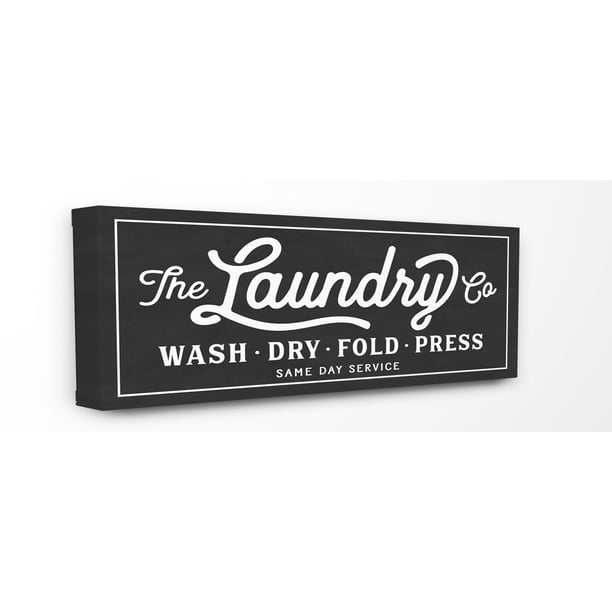 Stupell IndustriesVintage Laundry Sign Cursive TypographyCanvas Wall ...