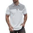 Ceisia Men Color Block Chest Pocket Button Placket Short Sleeve Texture ...