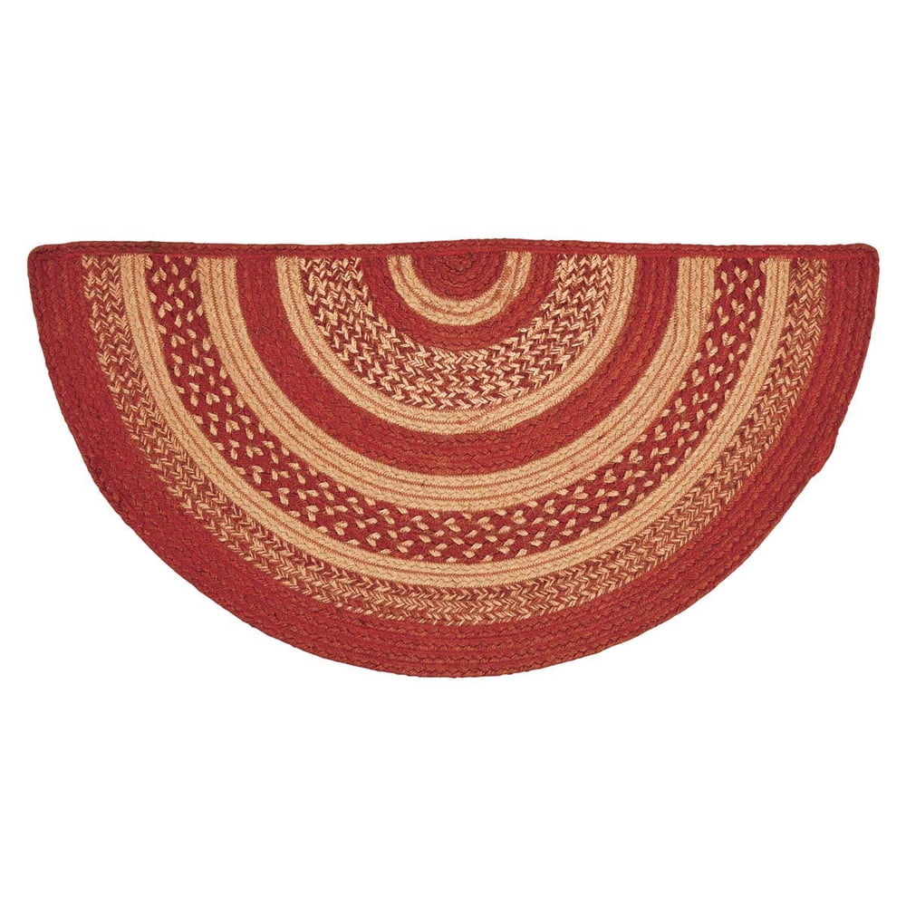 Cherry Red Classic Country Flooring Cunningham Jute Half Circle Accent ...