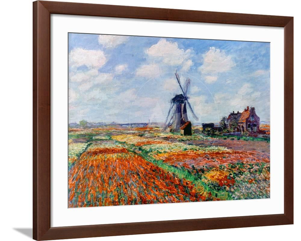 Monet Tulip Fields, 1886, Scenic World Culture Framed Art Print Wall ...