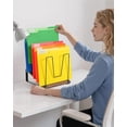 Inclined Desk File Organizer, 5-Section Vertical File Folder Holder ...