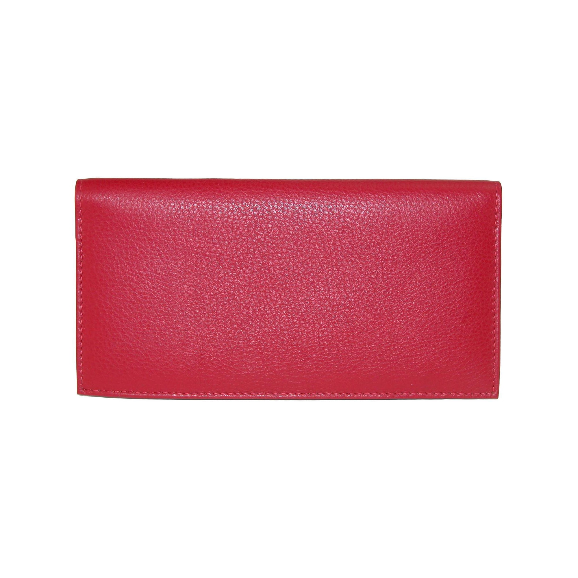 Click here for Ctm Leather Solid Color Checkbook Cover Wallet prices
