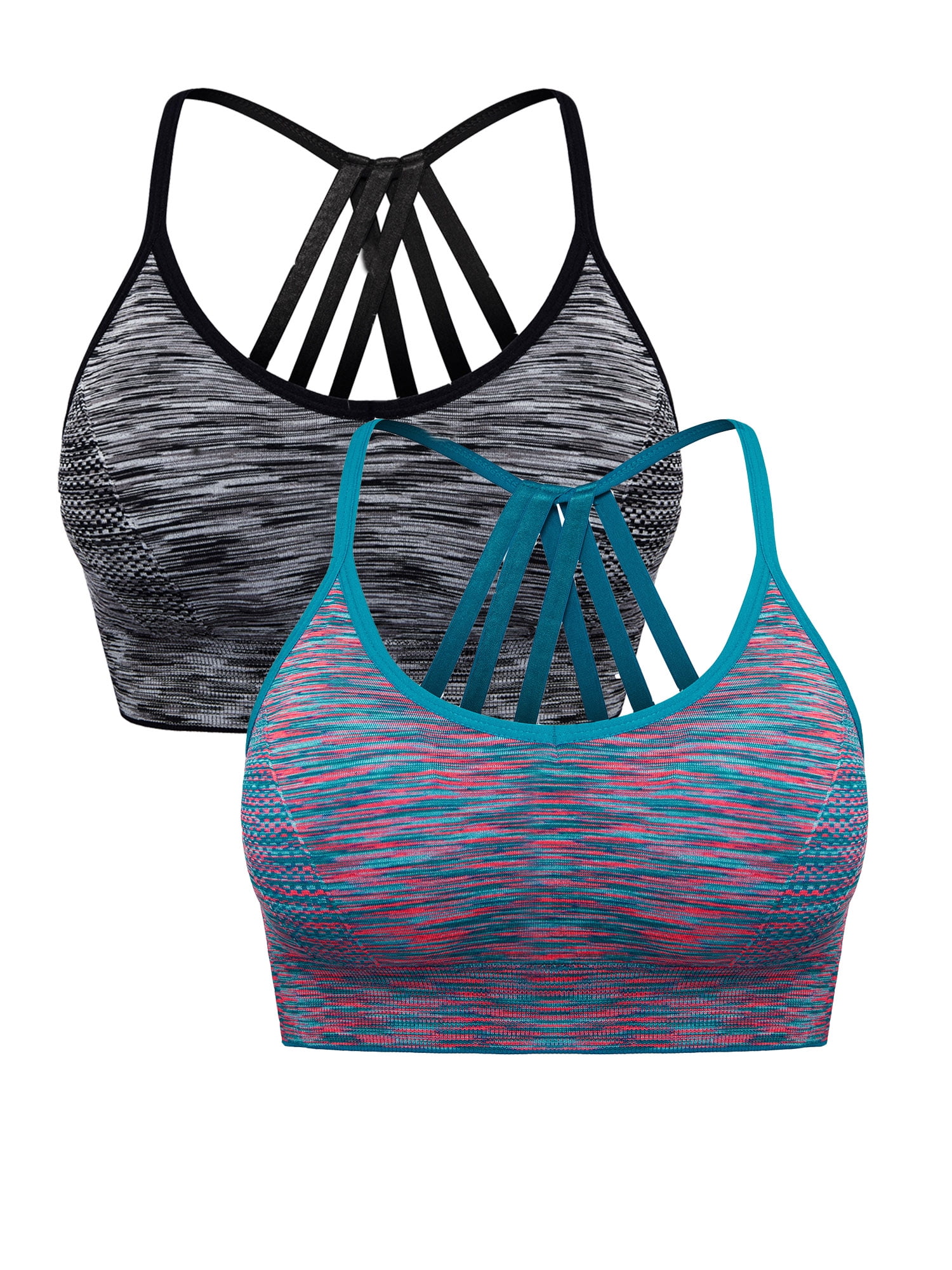 FUTATA 1-3 Pack Sports Bras For Women Longline Padded Bras Criss-Cross ...
