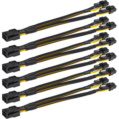 PCIe 6 Pin to Dual PCIe 8 Pin (6+2), 6-Pack GPU VGA Y-Splitter ...