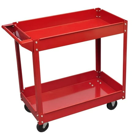220 lbs Workshop Tool Trolley Cart 2 Shelves, Red - Walmart.ca