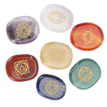 Kritne Reiki Stone Set, Chakra Stone, 7Pcs/Set Engraved Spiritual ...