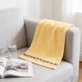 AURIGATE Household Cotton Towel, Yellow Soft Absorbent Solid Color ...