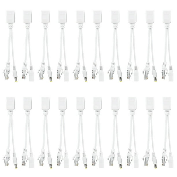 Camera POE Cable,10 Pair IP Camera POE Adapter Injector Splitter POE ...