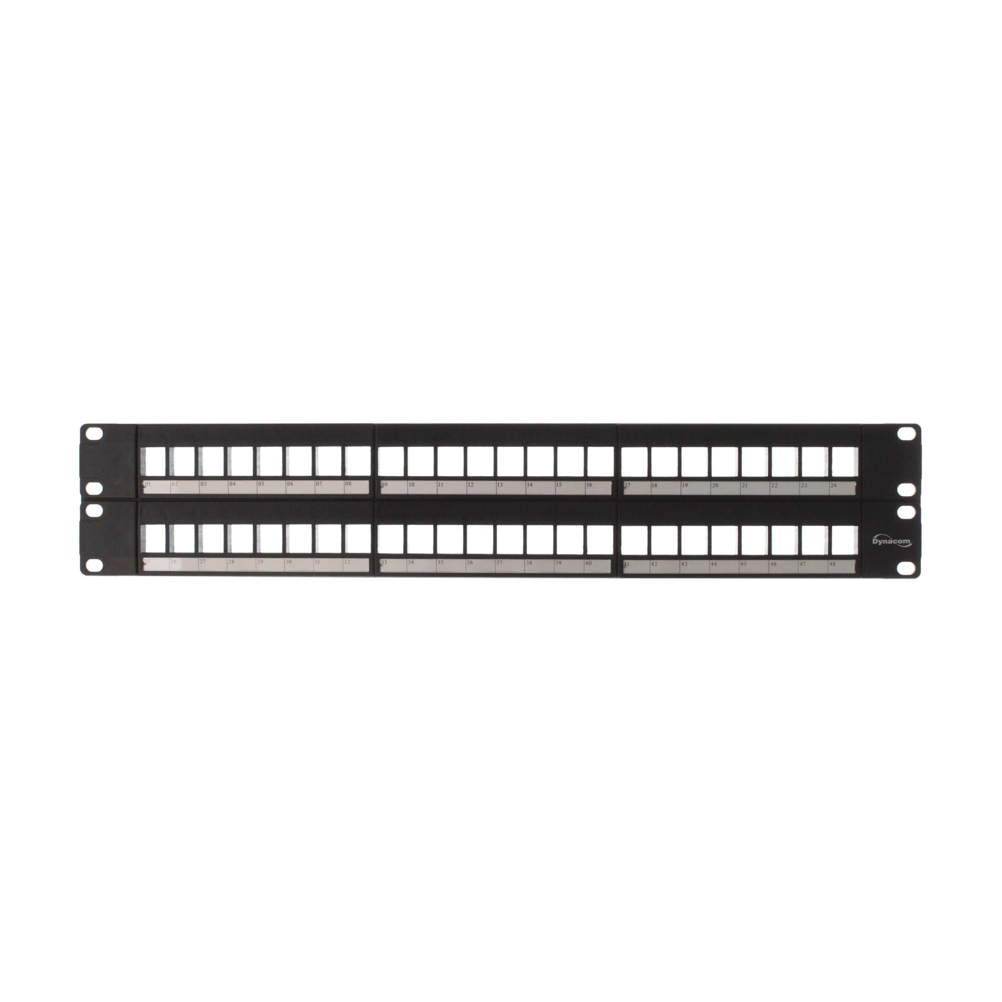 Dynacom 2013-48FP 2RU 48-Port Blank Patch Panel W/ Plastic Face ...