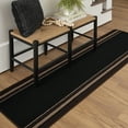 Mainstays Titan Multiuse Striped Indoor Runner Rug, Black/Chocolate, 1 ...