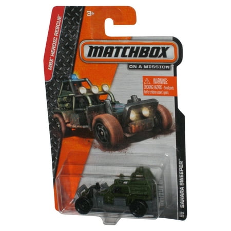 Matchbox MBX Heroic Rescue (2013) Green Sahara Sweeper Toy Car 104/120 ...