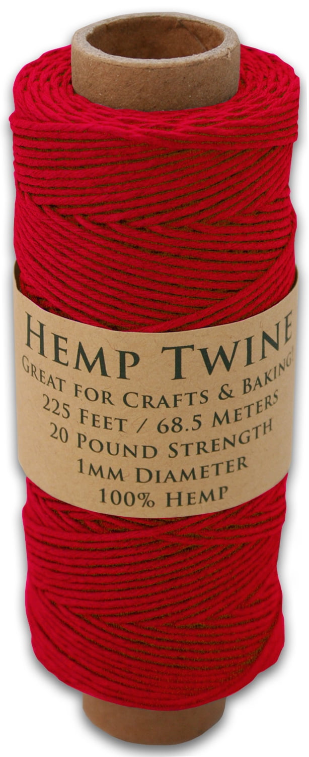 Hemptopia Red Hemp Twine Spool, 225 Feet, 20lb. test strength, perfect ...