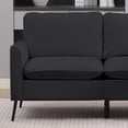 Dtwnek Upholstered Sofa Couch with Metal Frame, Faux Leather Loveseat ...