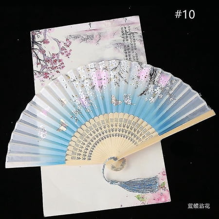 Vintage Style Silk Folding Fan Chinese Pattern Art Craft Gift Home ...