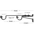 Urbanest Adjustable Double Rod Bracket, Up to 1 1/8", Black - Walmart.com
