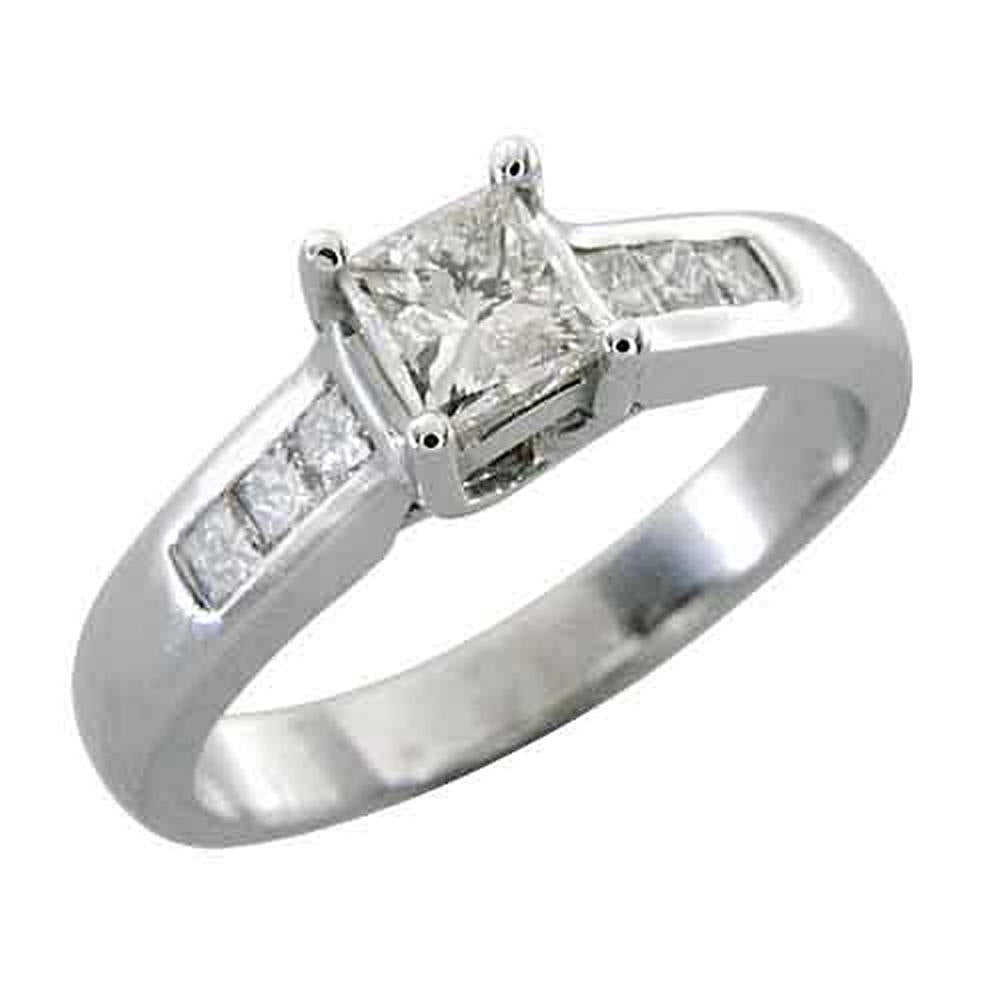 TheJewelryMaster - 14k White Gold 1 Carat Princess Cut (Square) Diamond ...
