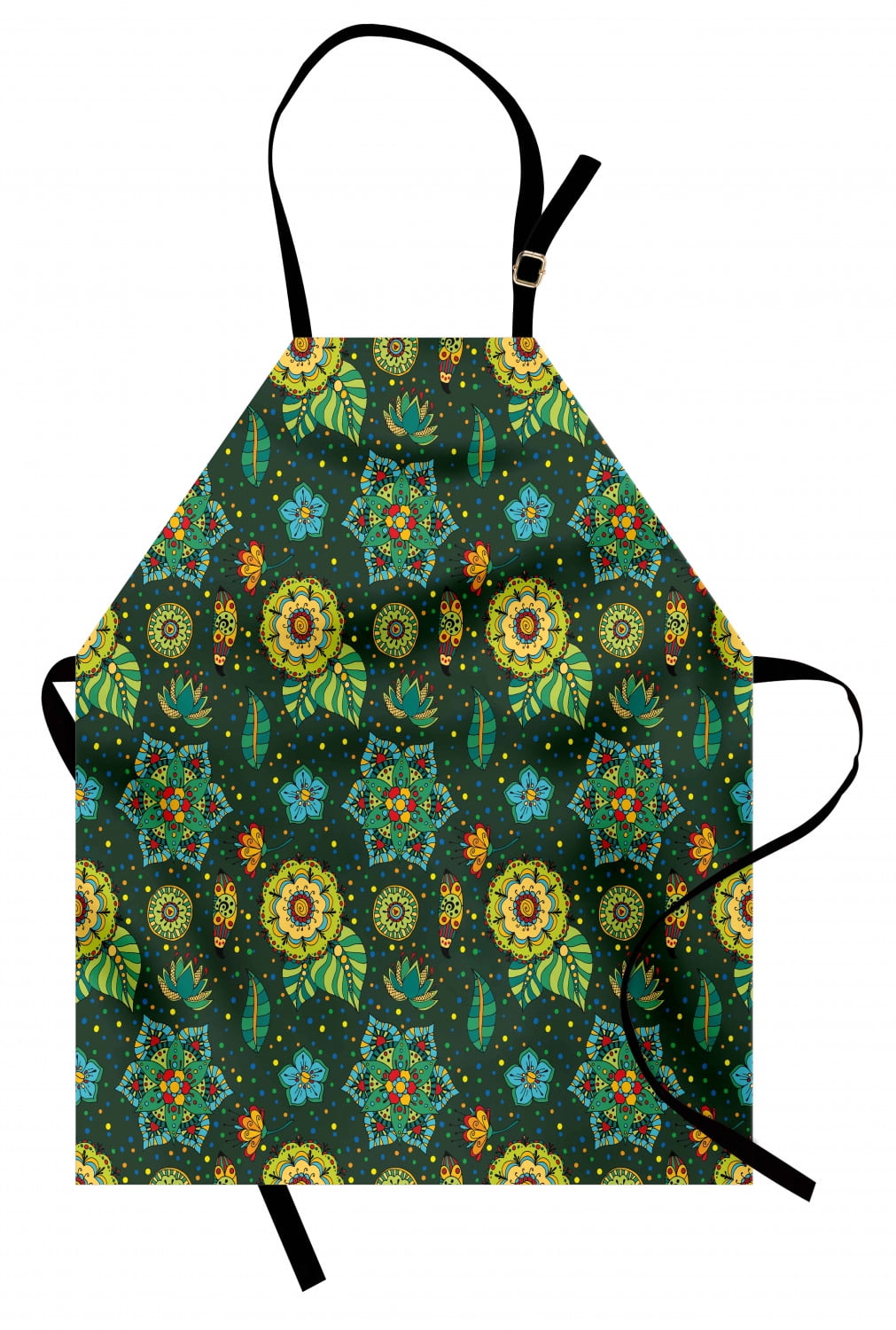 Floral Apron Colorful Flower Arrangement Fantasy Hand Drawn Festive ...