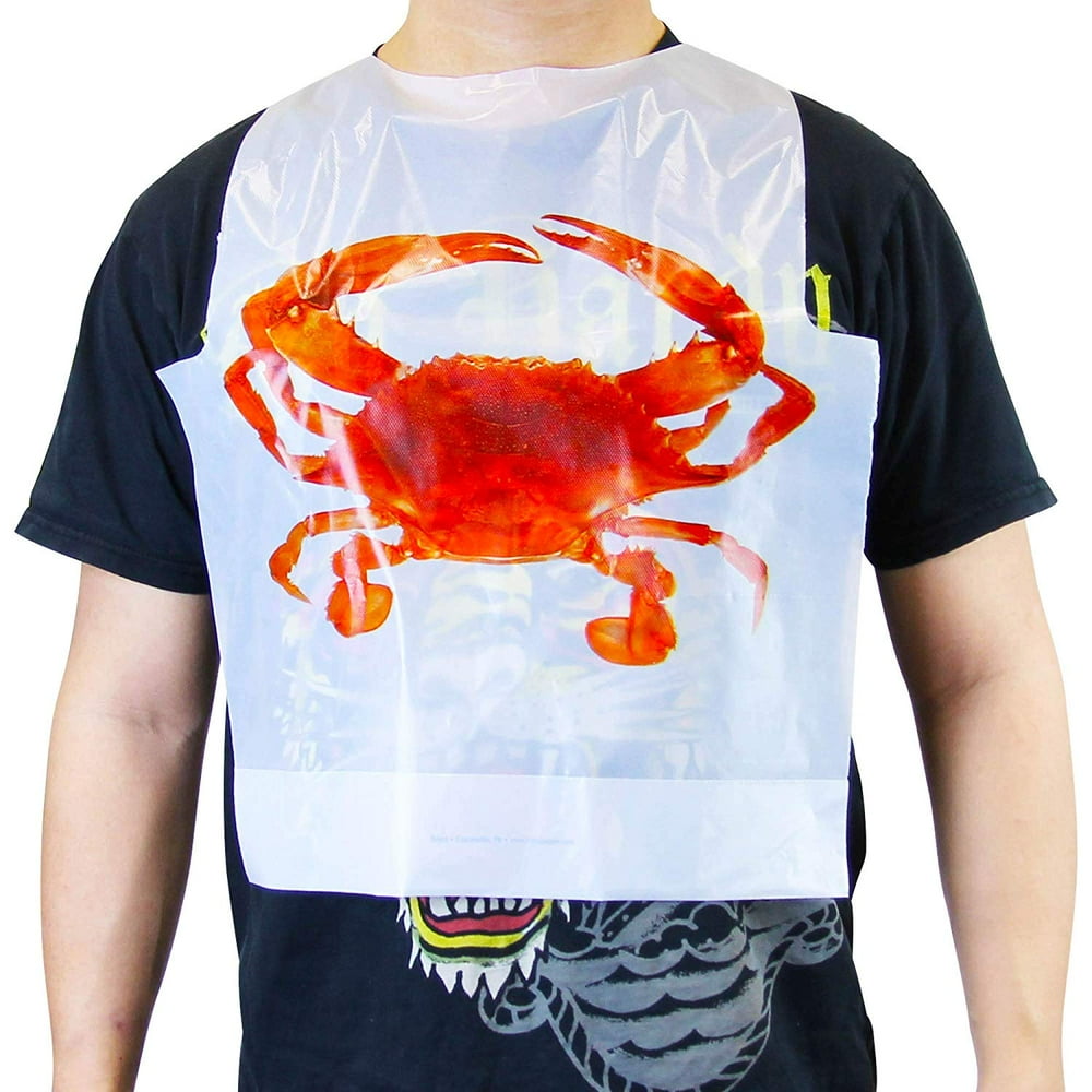 [50 Pack] Disposable 22 Inch Adult Poly Crab Bibs to Protect Clothes ...