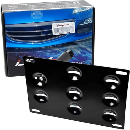 No Drill Front Bumper Tow Hook License Plate Mounting Bracket Adapter ...