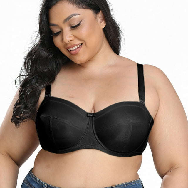 Women's Strapless Bra Plus Size Underwire Convertible Non Padded Bralette 42DD - Walmart.com