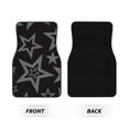 Black Stylish Printed Pattern Car Floor Mats Set, 4pcs Universal Non ...