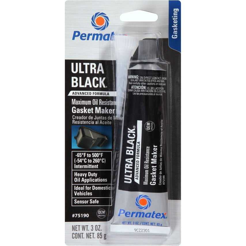 Permatex Ultra Black Maximum Oil Resistance RTV Silicone Gasket Maker 3 ...