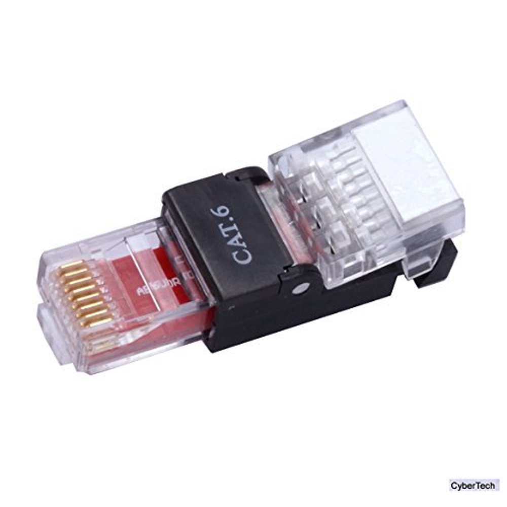 CyberTech RJ45 CAT6 Tool-less Modular Connectors Plugs( Pack of 10 ...