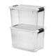 Sterilite 30 Quart Clear Plastic Storage Bin with White Latch Lid, 18 ...