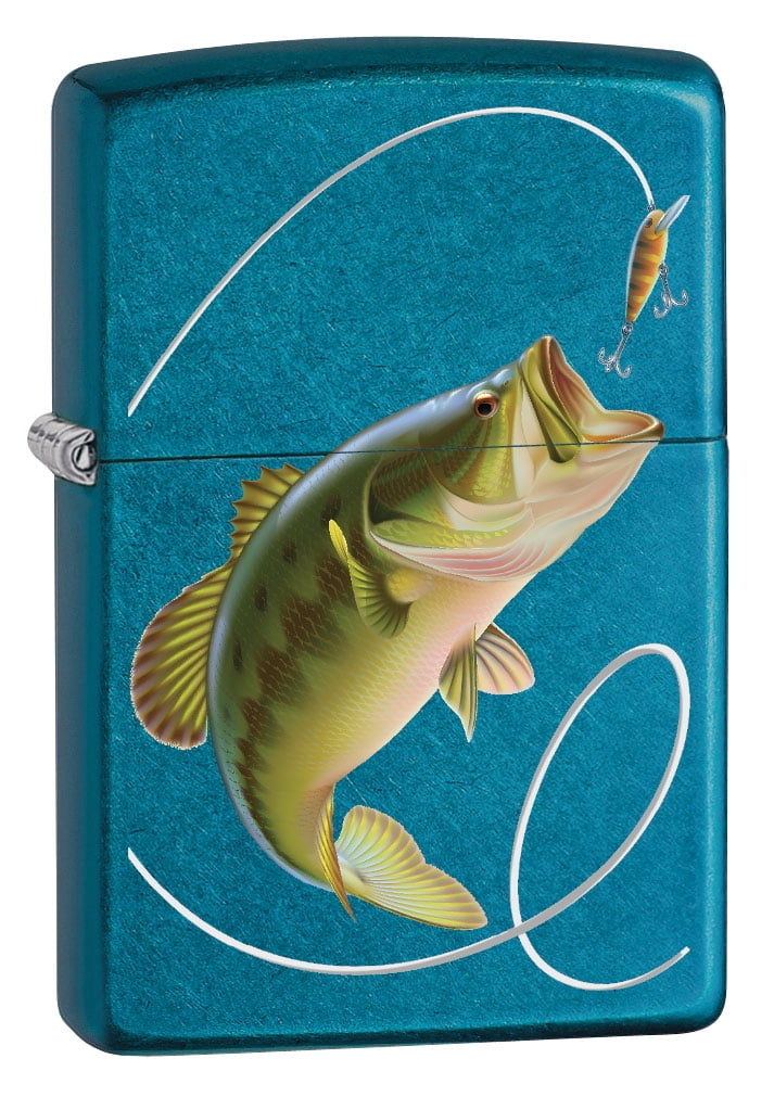 Zippo Lighter: Bass Fishing - Cerulean 79488 - Walmart.com