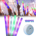 Partyglowz Bright LED Light up 16 inch Multicolor Foam Stick Batons ...