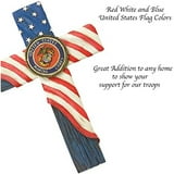 USMC Marines Wall Hanging Decor Cross 12 Inch US Flag Corps Symbol ...