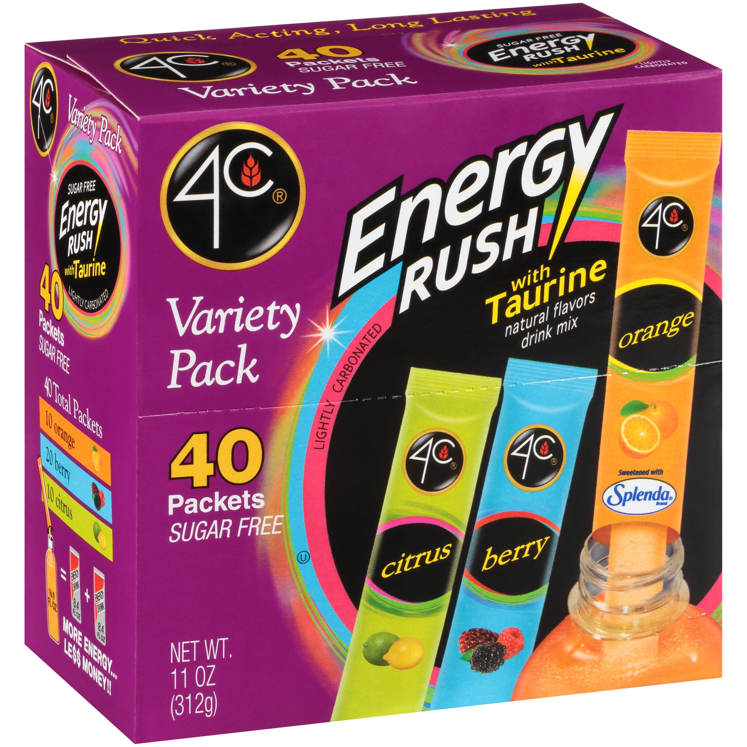 4C Energy Rush Flavored Powders Variety Pack, 40 ct – Sydiesmart
